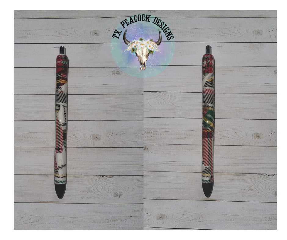 Red Plaid Pens – TX Peacock Designs